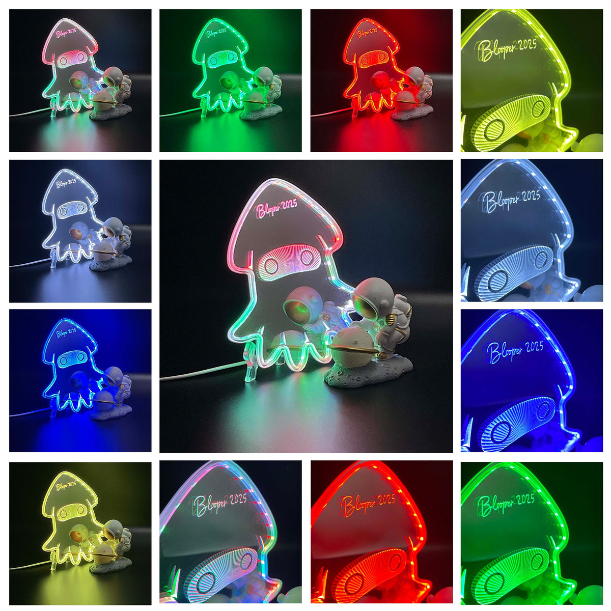 Mario Blooper Dynamic RGB Edge Lit LED Sign | PROLEDSIGN