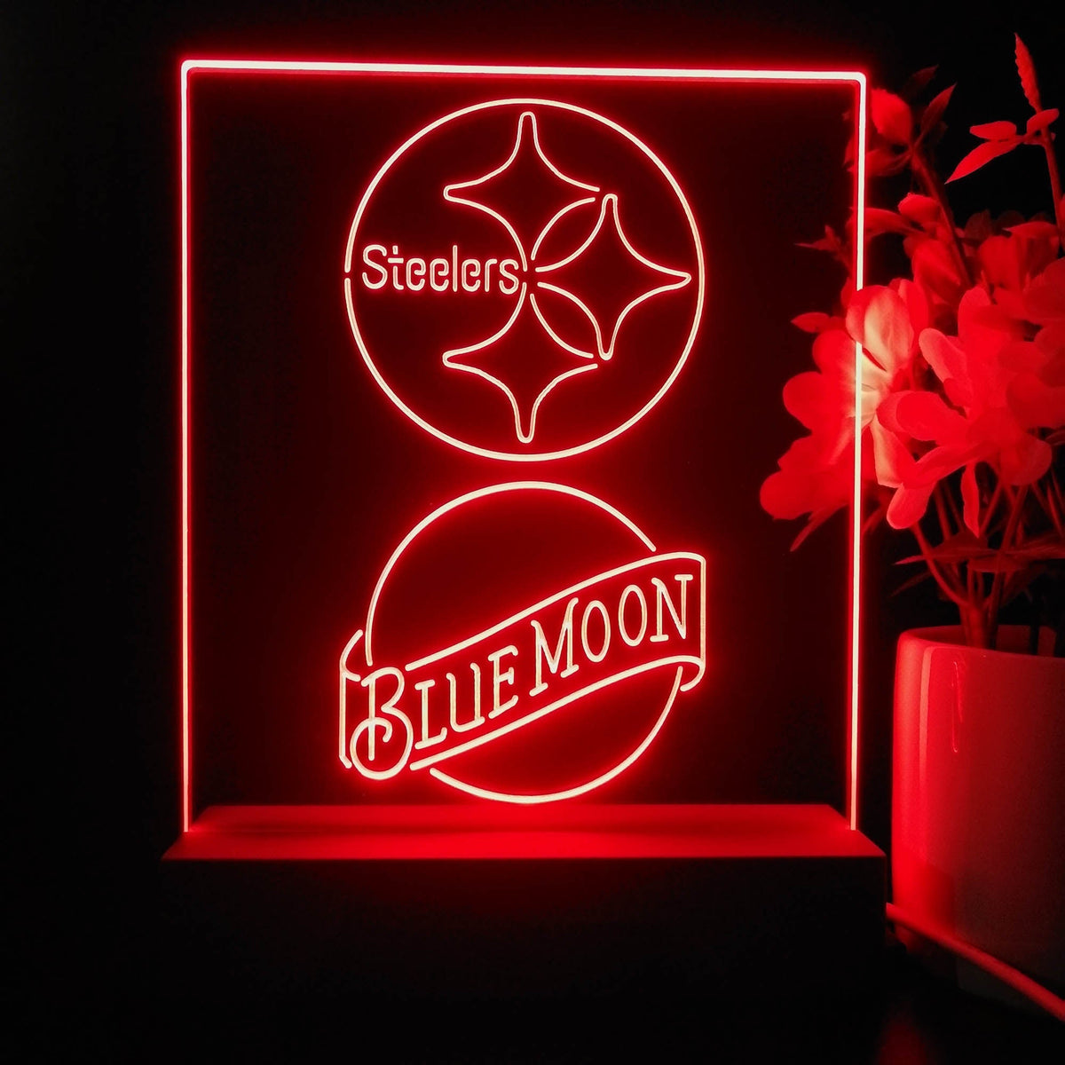 Pittsburgh Steelers Blue Moon Neon Pub Bar Sign LED Lamp | PRO LED ...