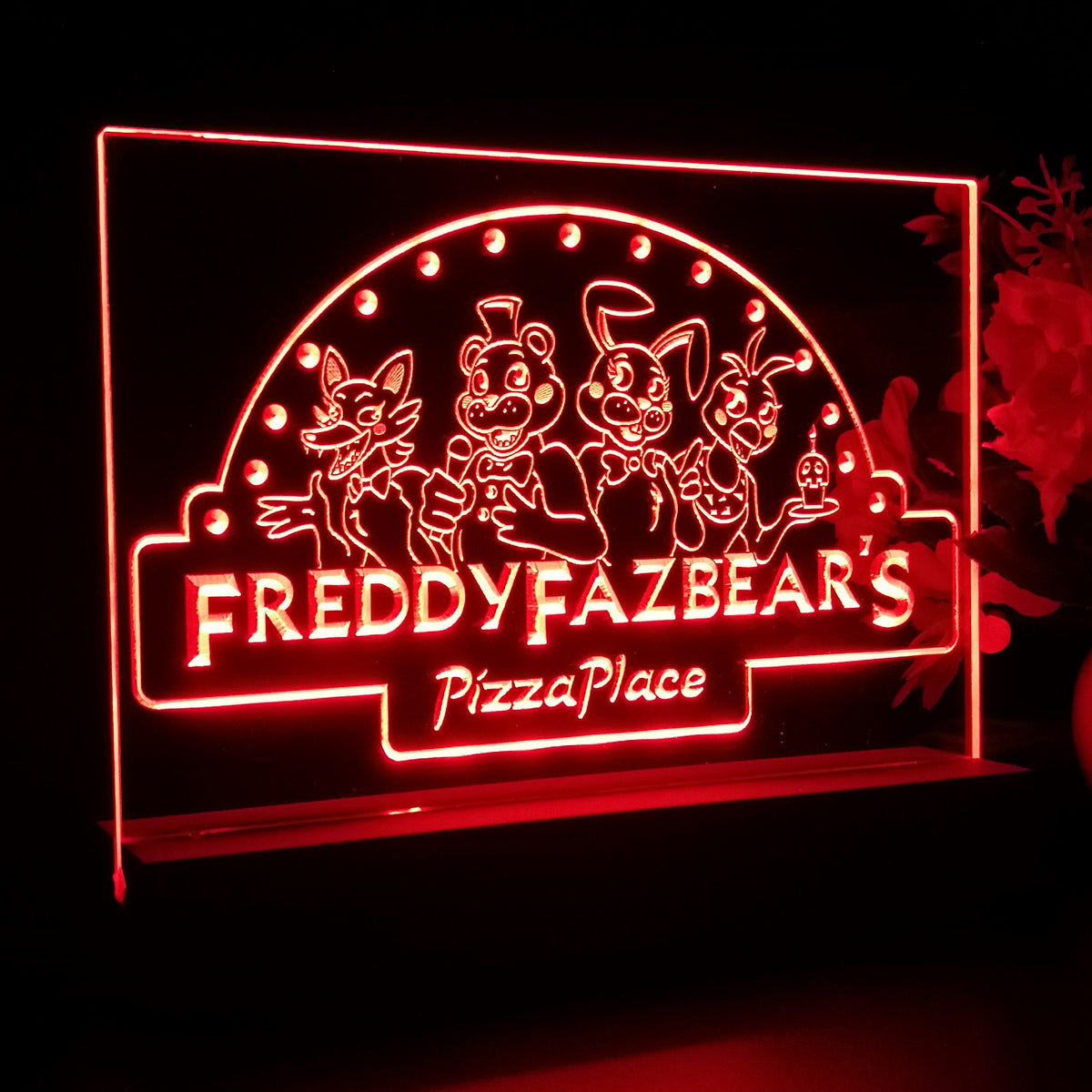Custom Gift Freddy Fazbear's Pizzaplace FNAF Neon-like Led Night Desk ...