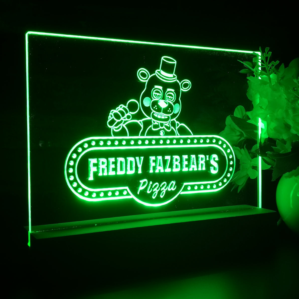 Custom Gift Freddy Fazbear's Pizzaplace FNAF Neon-like Led Night Desk ...