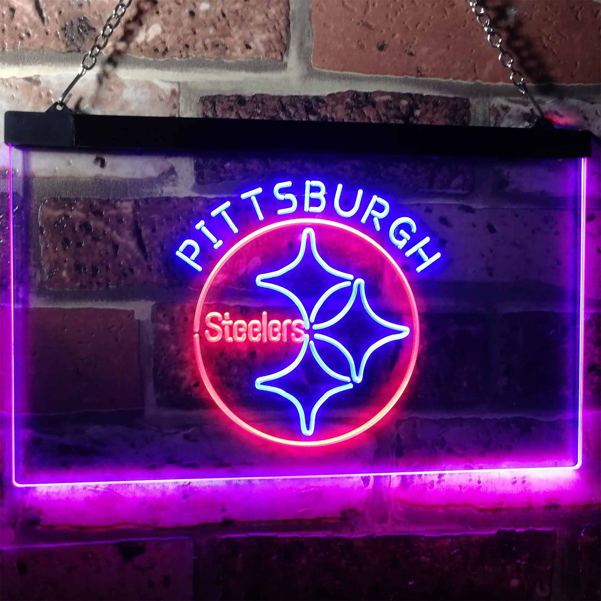 Pittsburgh Steelers Neon-like LED Light Sign on sale | Football Bar Decor