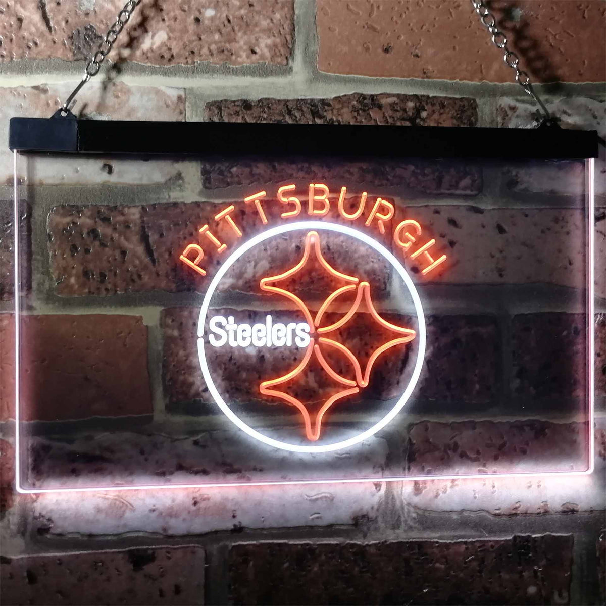Pittsburgh Steelers Neon-like LED Light Sign on sale | Football Bar Decor