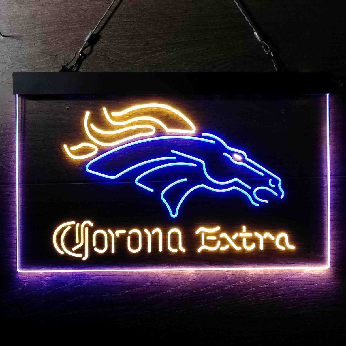 Denver Broncos Corona Extra Neon-Like LED Sign | Home Bar Gift
