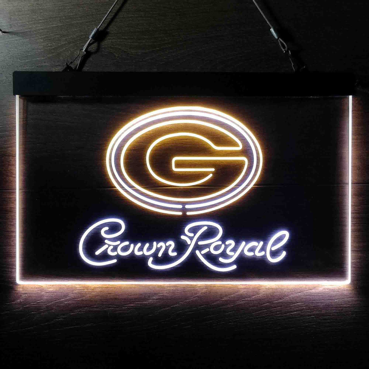 Green Bay Packers Crown Royal Bar Neon-Like LED Sign | Home Bar Gift