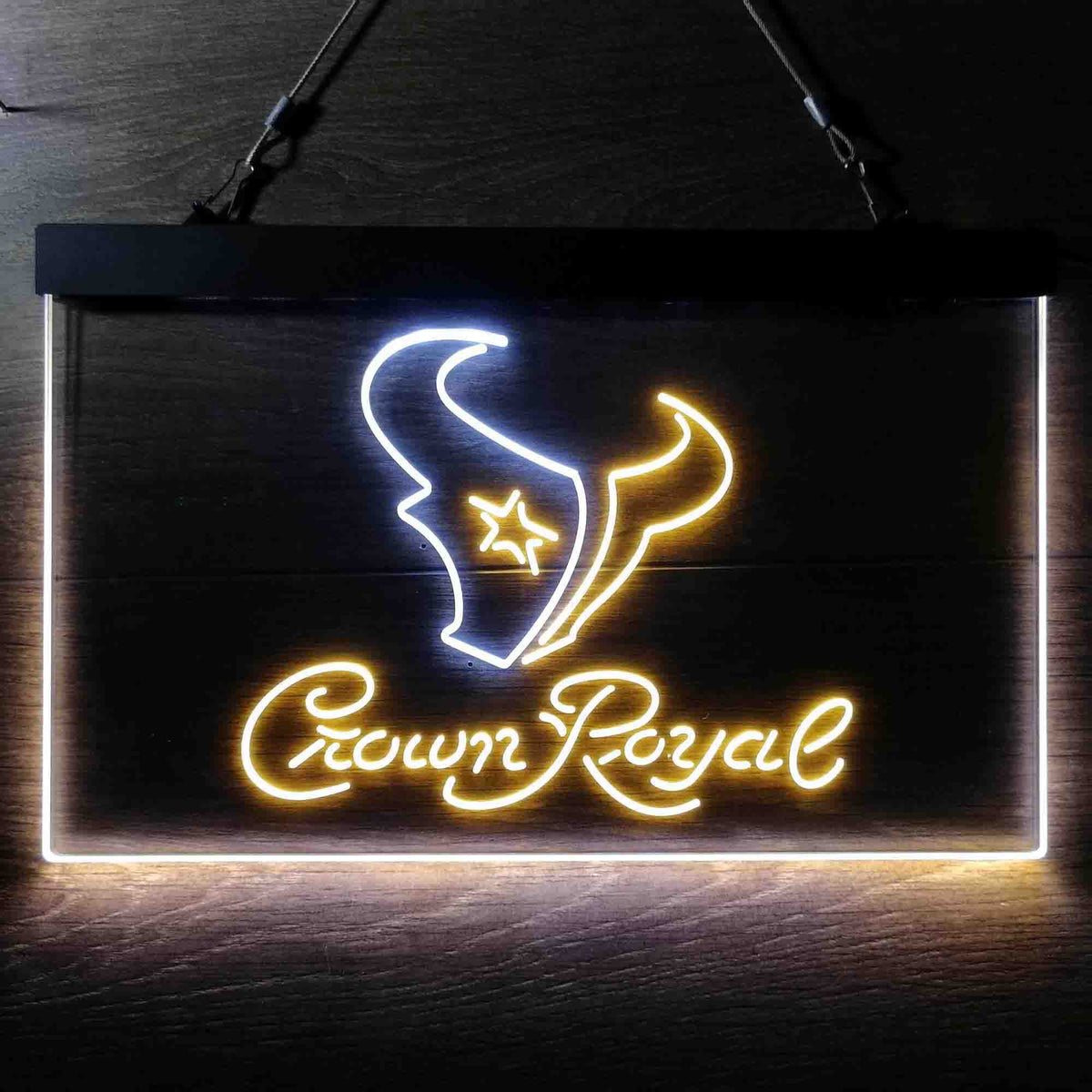 Houston Texans Crown Royal Bar Neon-Like LED Sign | Home Bar Gift