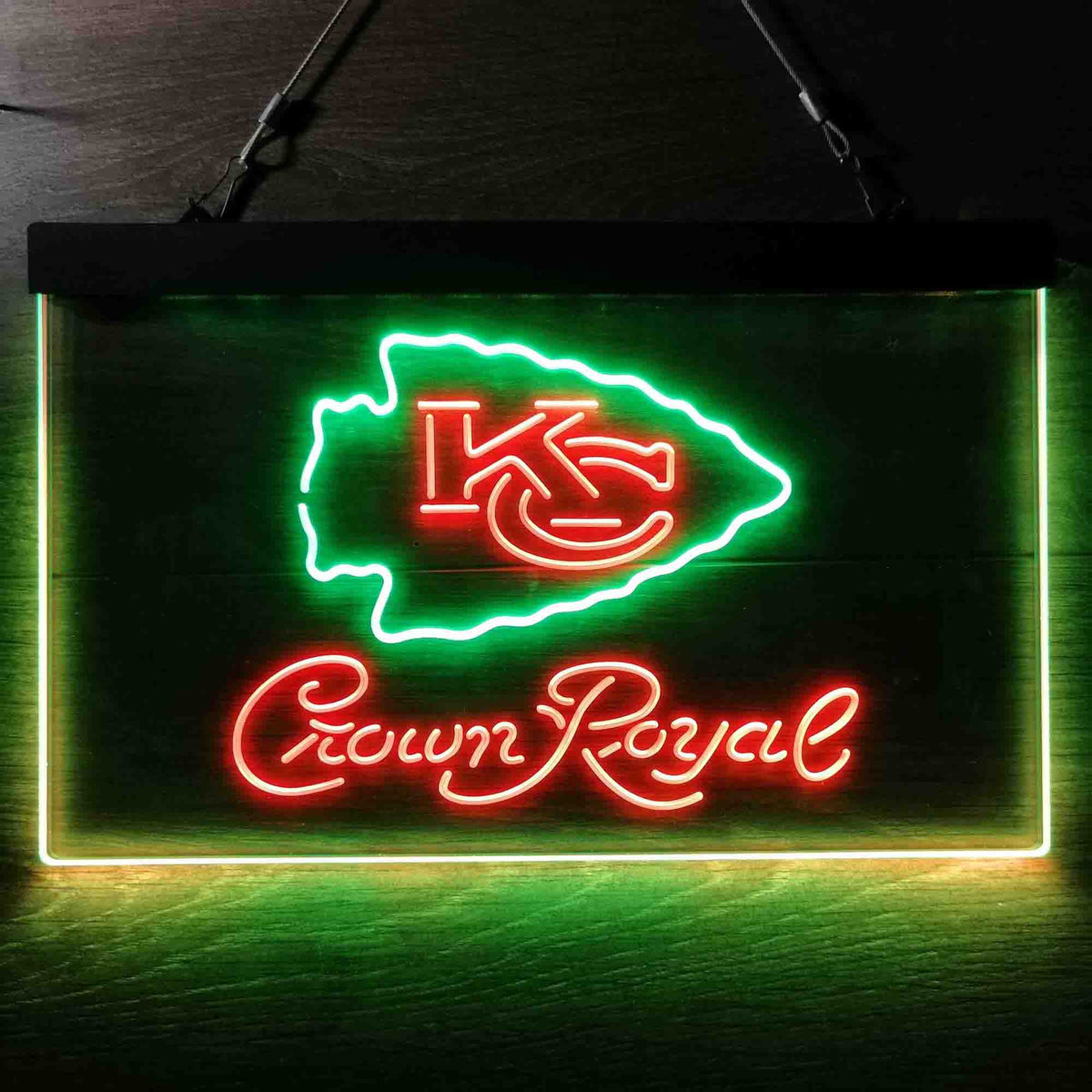 Kansas City Chiefs Crown Royal Neon-Like LED Sign | Home Bar Gift