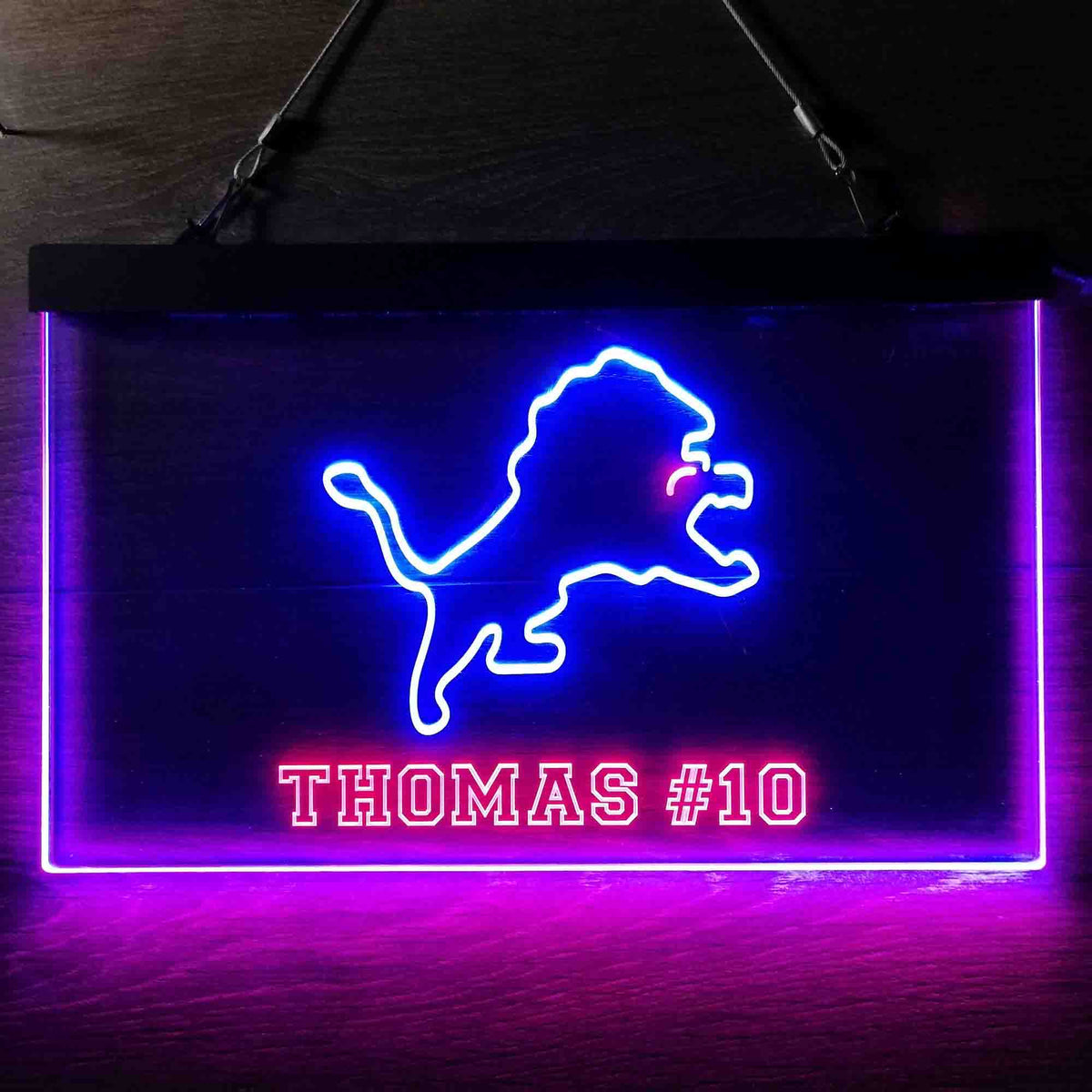 Detroit Lions Team Number Neon-like LED Light Sign - PRO LED Light Sign