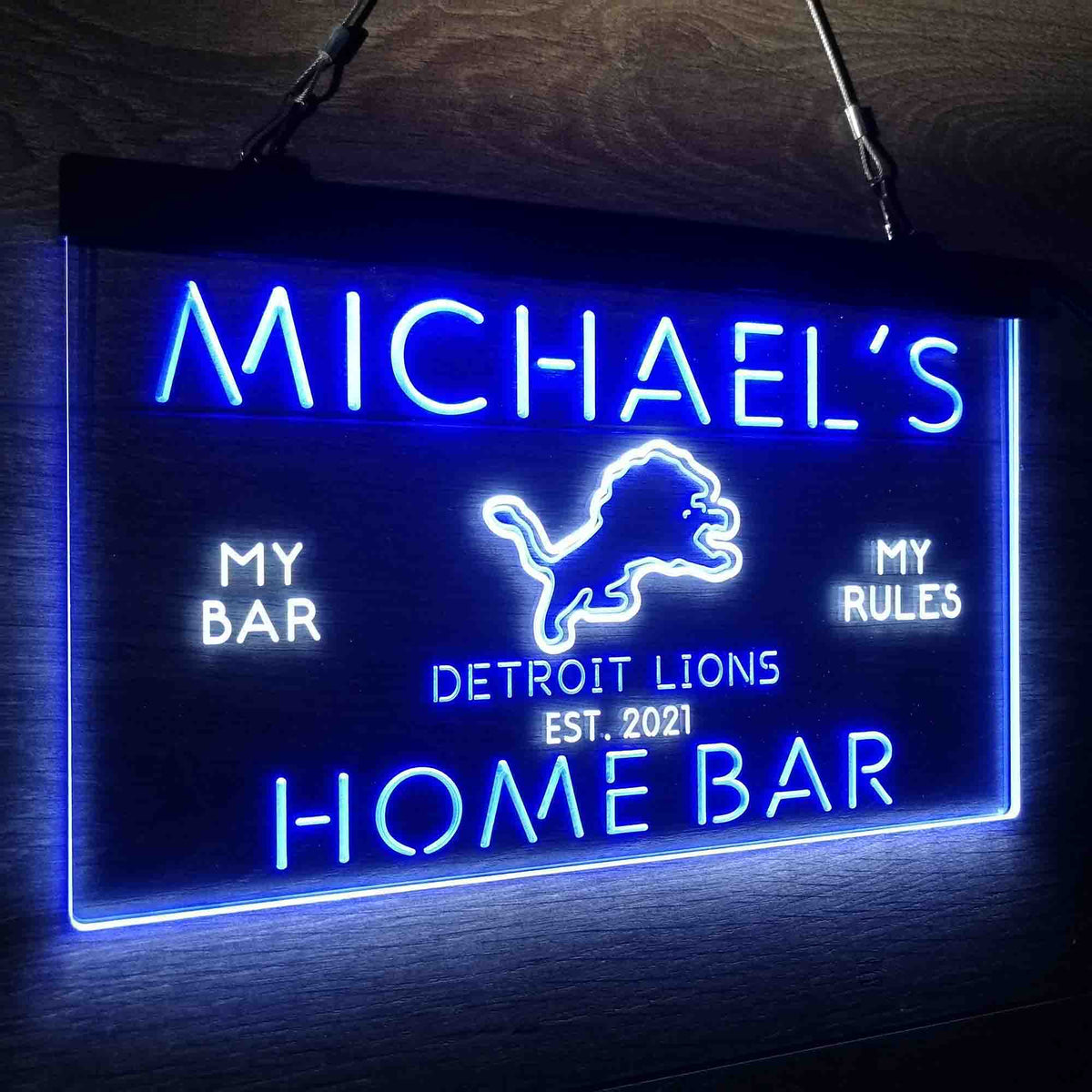 Personalized Detroit Lions Neon-like LED Light Sign - PRO LED Light Sign