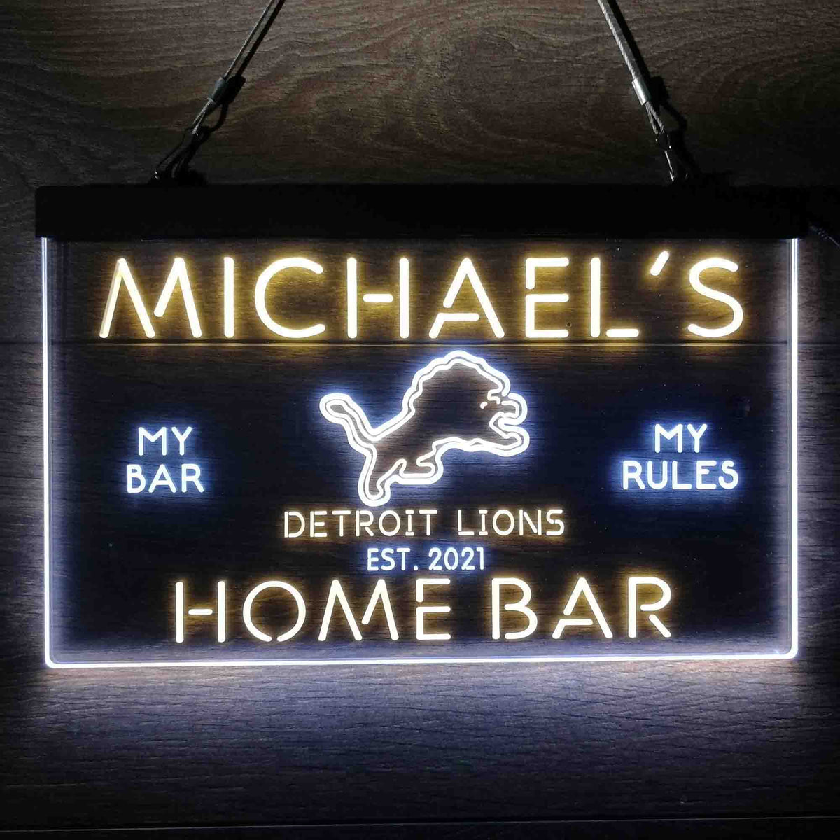 Personalized Detroit Lions Neon-like LED Light Sign - PRO LED Light Sign