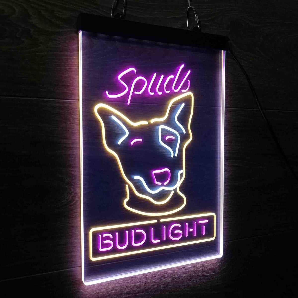 Drink Up Spuds Mackenzie Bud Light Neon LED Sign For Sale | LEDLABCAVE