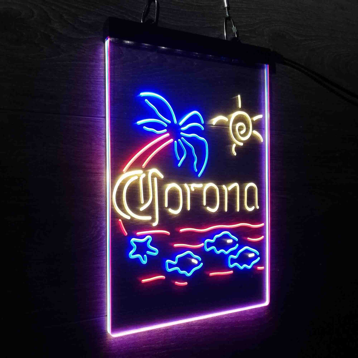 Corona Fish Sun Palm Island Neon LED Sign For Sale | LEDLABCAVE