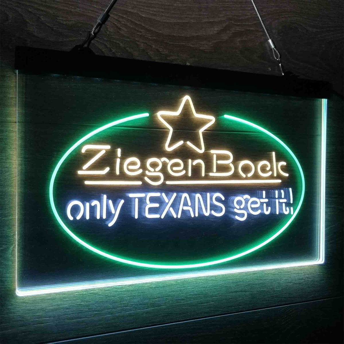 ZiegenBock Amber Only Texans Get it Neon LED Sign For Sale | LEDLABCAVE