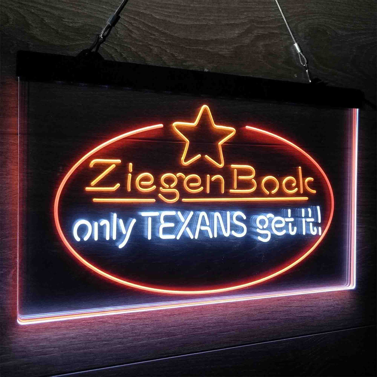 ZiegenBock Amber Only Texans Get it Neon LED Sign For Sale | LEDLABCAVE