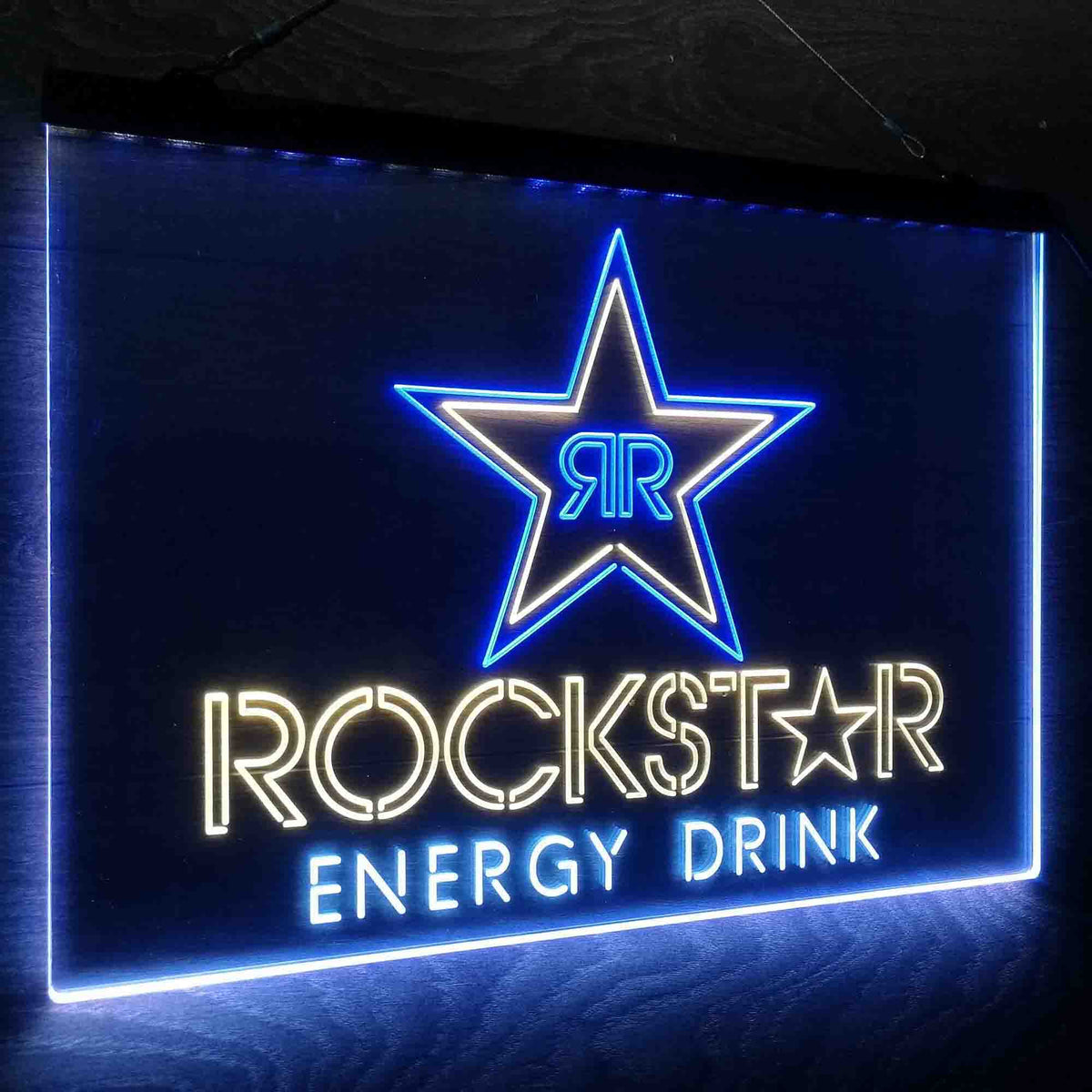Rockstar Energy Drink Double Star Neon LED Sign For Sale | LEDLABCAVE