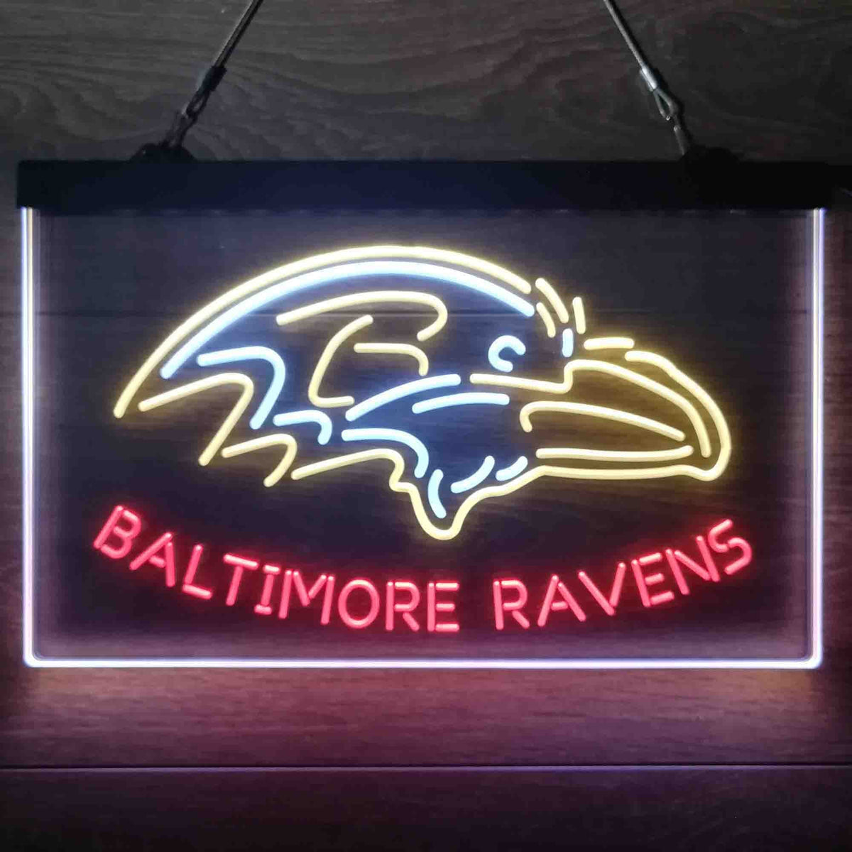 Baltimore Ravens Neon 3-Color LED Sign Neon Bar Pub LED Sign | PRO LED SIGN