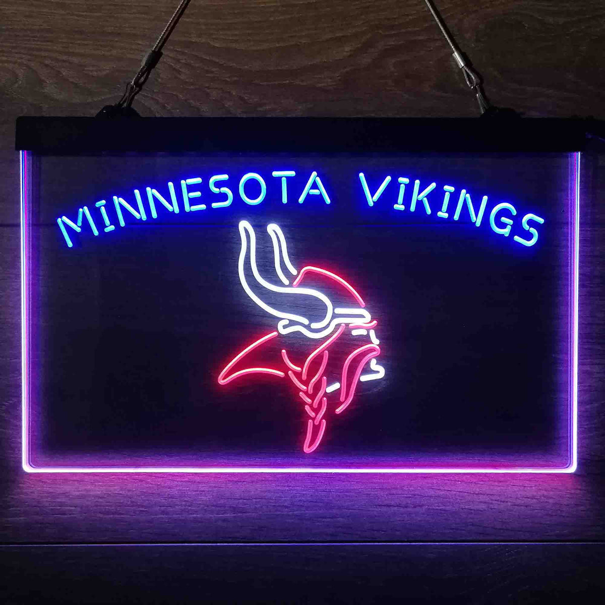 Minnesota Vikings Neon 3-Color LED Light Sign Neon Bar Pub LED Light ...