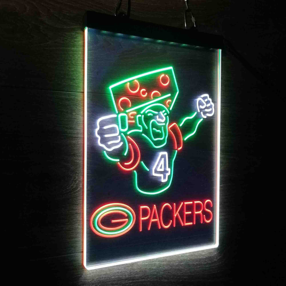 Green Bay Packer #4 Brett Favre Neon LED Sign For Sale | LEDLABCAVE