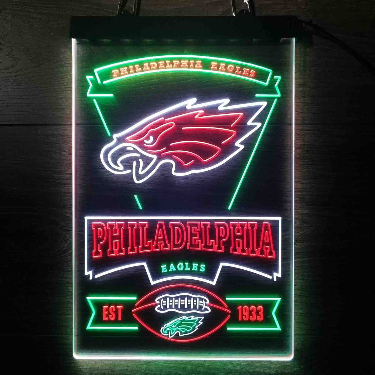 Philadelphia Eagles Multi Colors Neon LED Sign | Beer Lodge Gift
