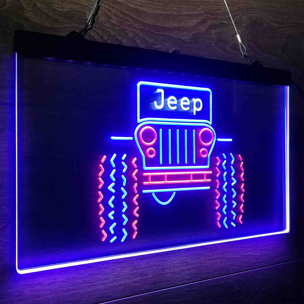 Only in a Jeep Truck Garage Neon LED Sign For Sale | LEDLABCAVE