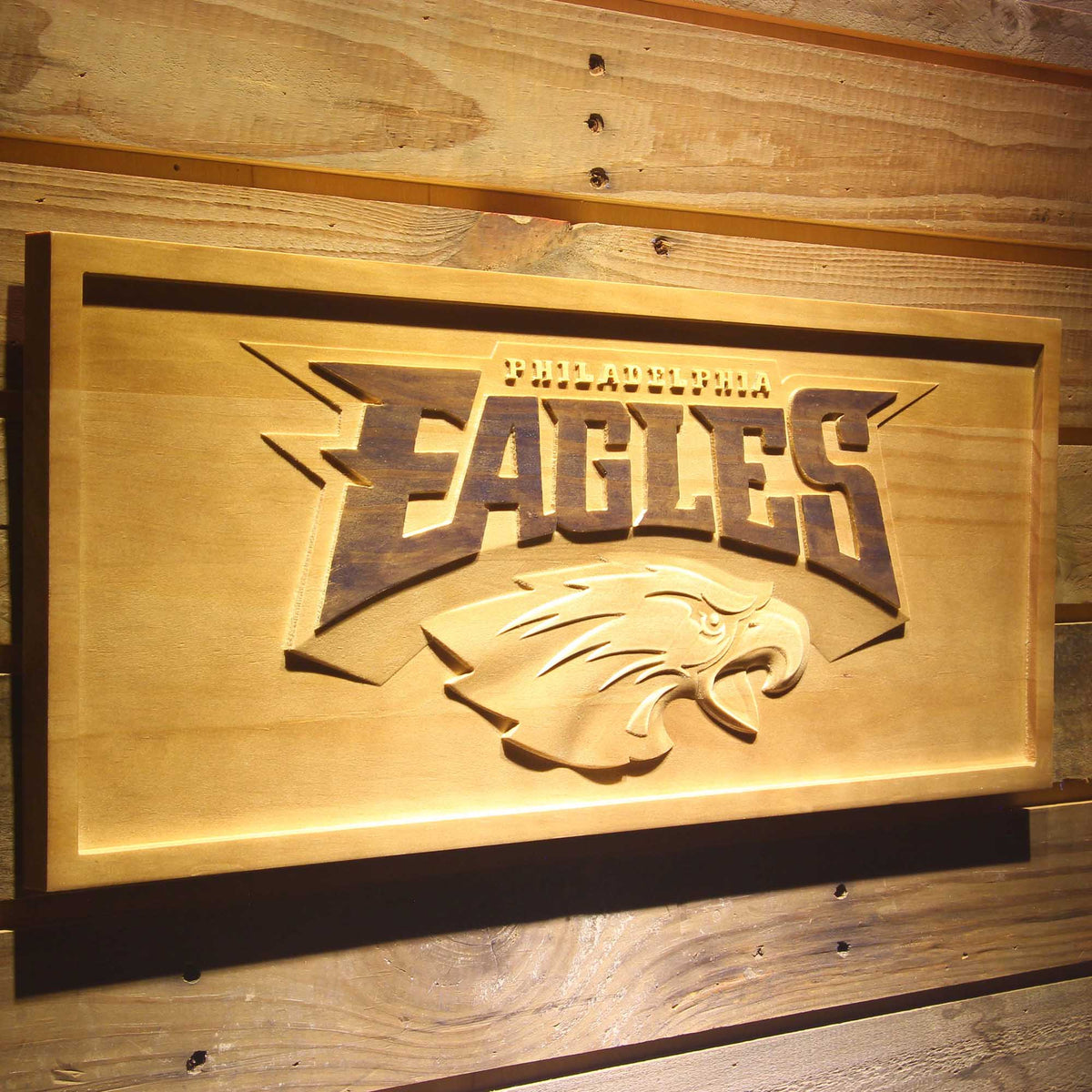 Philadelphia Eagles Wooden Sign | PROLEDSIGN