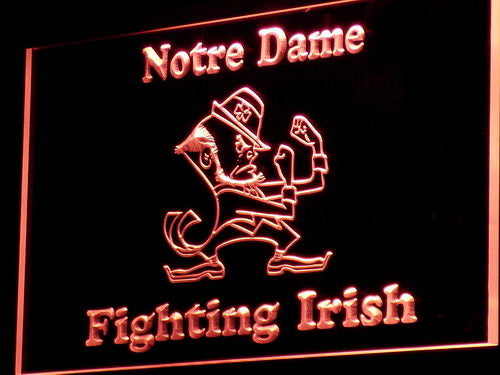 Notre Dame Fighting Irish Football Neon Sign - LED LAB CAVE