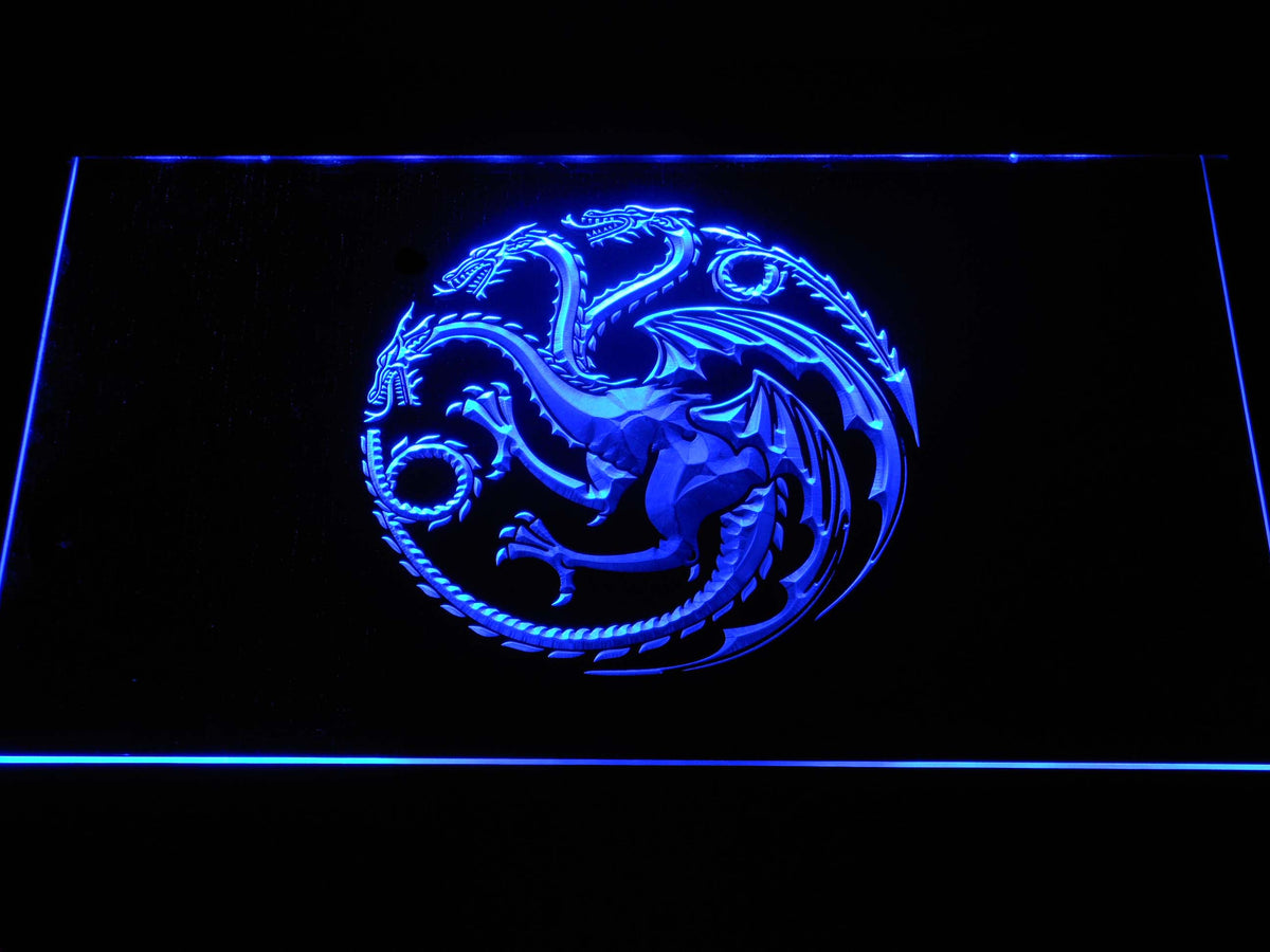 Game Of Thrones Targaryen Three-Headed Dragon Sigil Neon Sign - LED LAB ...