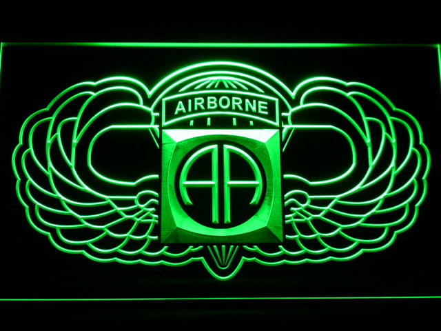 US Army 82nd Airborne Division Wings Neon Sign - LED LAB CAVE