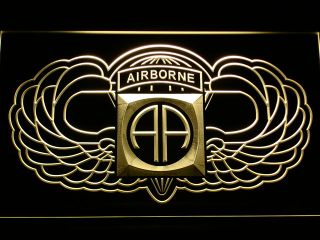 US Army 82nd Airborne Division Wings Neon Sign - LED LAB CAVE