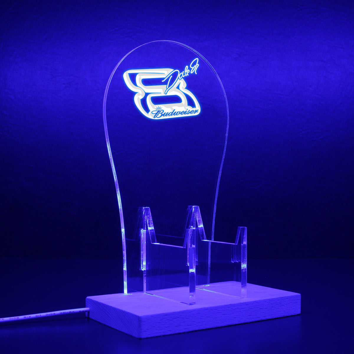 Budweiser 8 Beer Led Headset Controller Stand Wooden Base - LED LAB CAVE