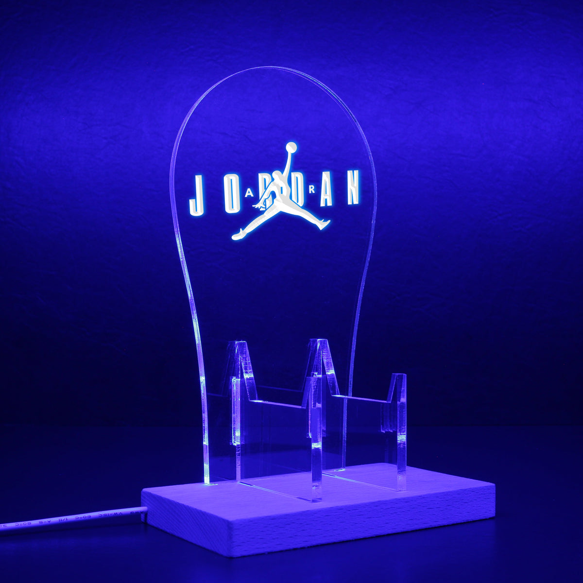 Michael Jordan NBA Led Headset Controller Stand Wooden Base - LED LAB CAVE