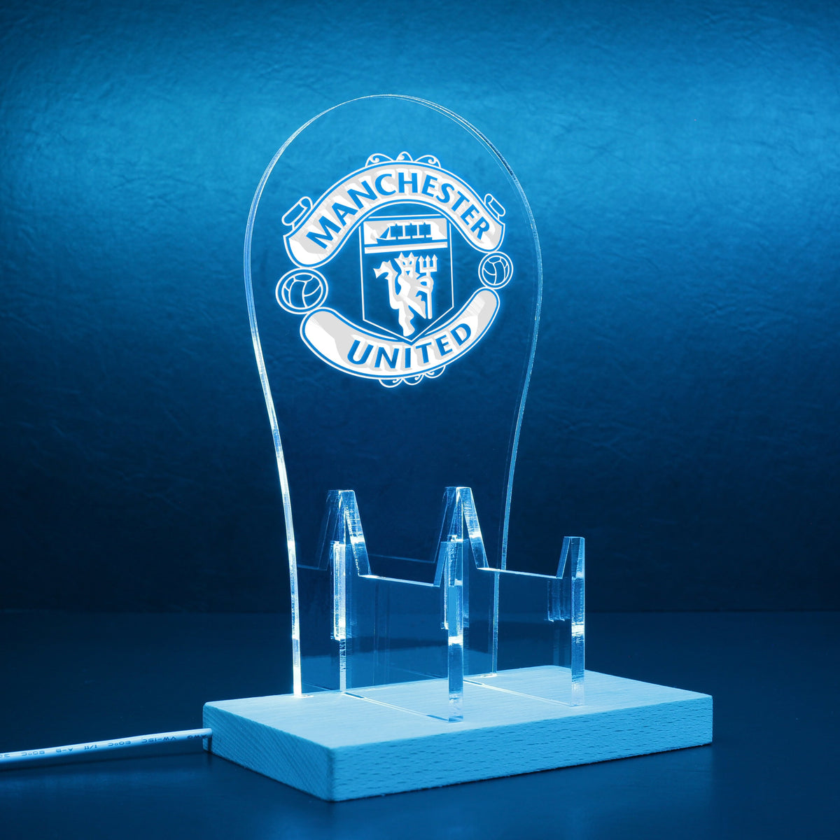 Manchester United F.C. Soccer Led Headset Controller Stand Wooden Base ...