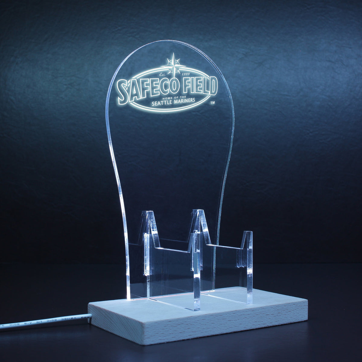 Seattle Mariners Stadium Logos Led Headset Controller Stand Wooden Base ...