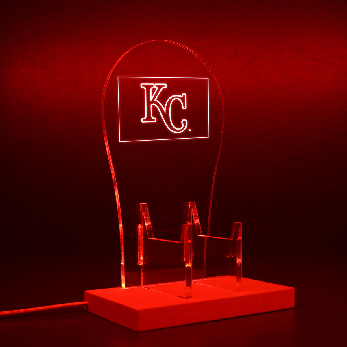 Kansas City Royals Cap Logos Led Headset Controller Stand Wooden Base ...