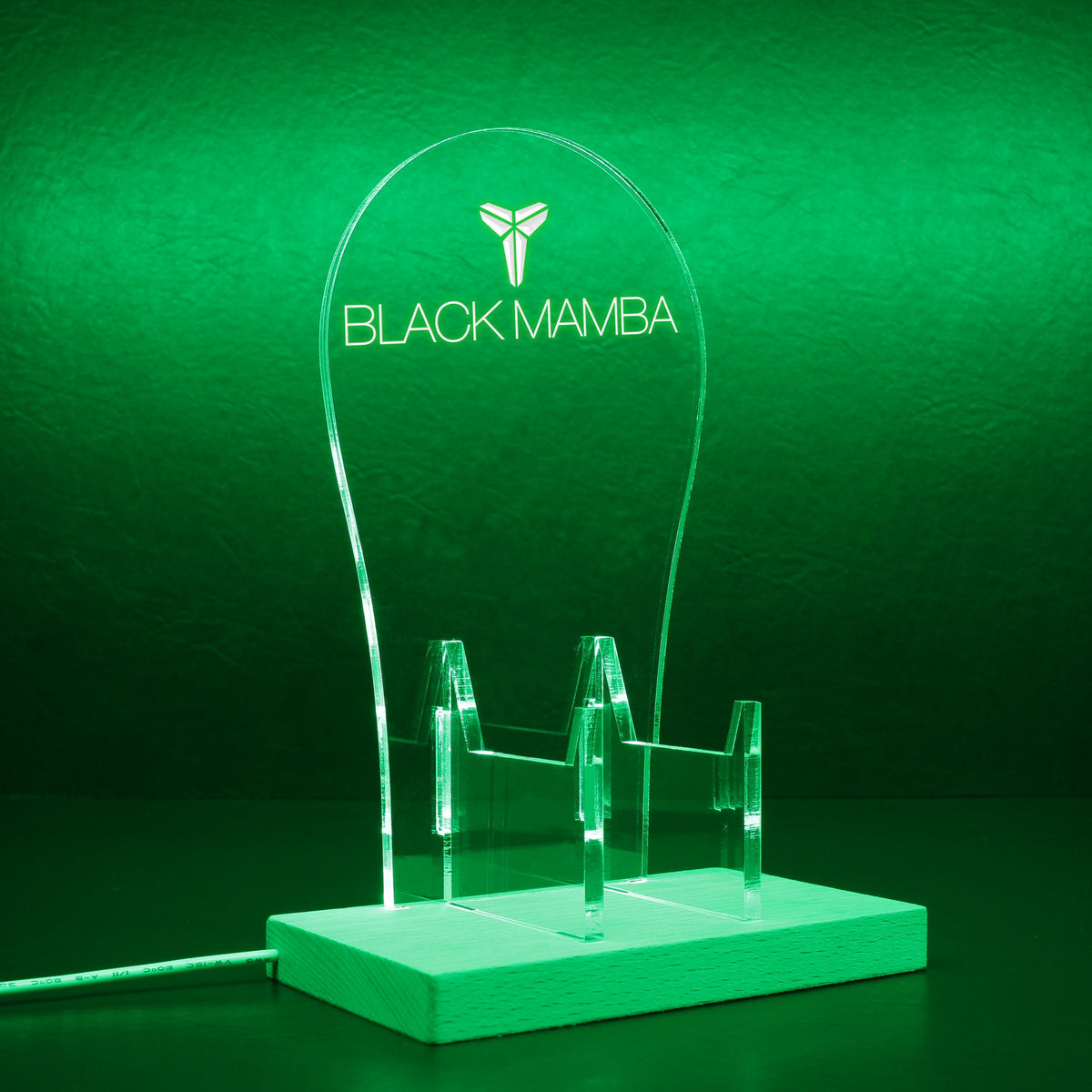 Black-Mamba Led Headset Controller Stand Wooden Base - LED LAB CAVE