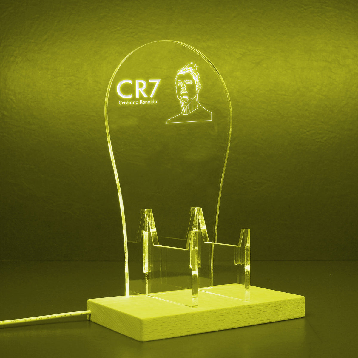 Cristiano-Ronaldo-Cr7 Led Headset Controller Stand Wooden Base - LED ...