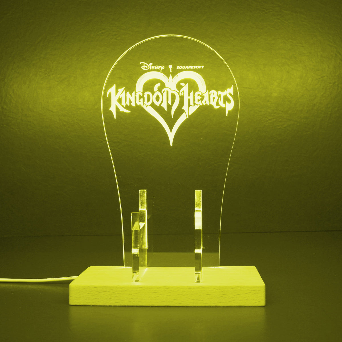 Kingdom Hearts Led Headset Controller Stand Wooden Base - LED LAB CAVE