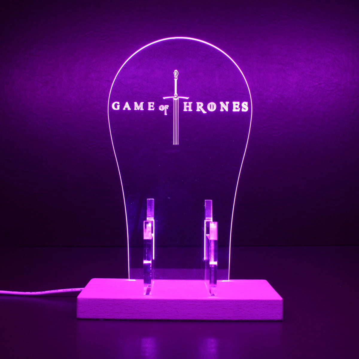 Game of Thrones Led Headset Controller Stand Wooden Base - LED LAB CAVE
