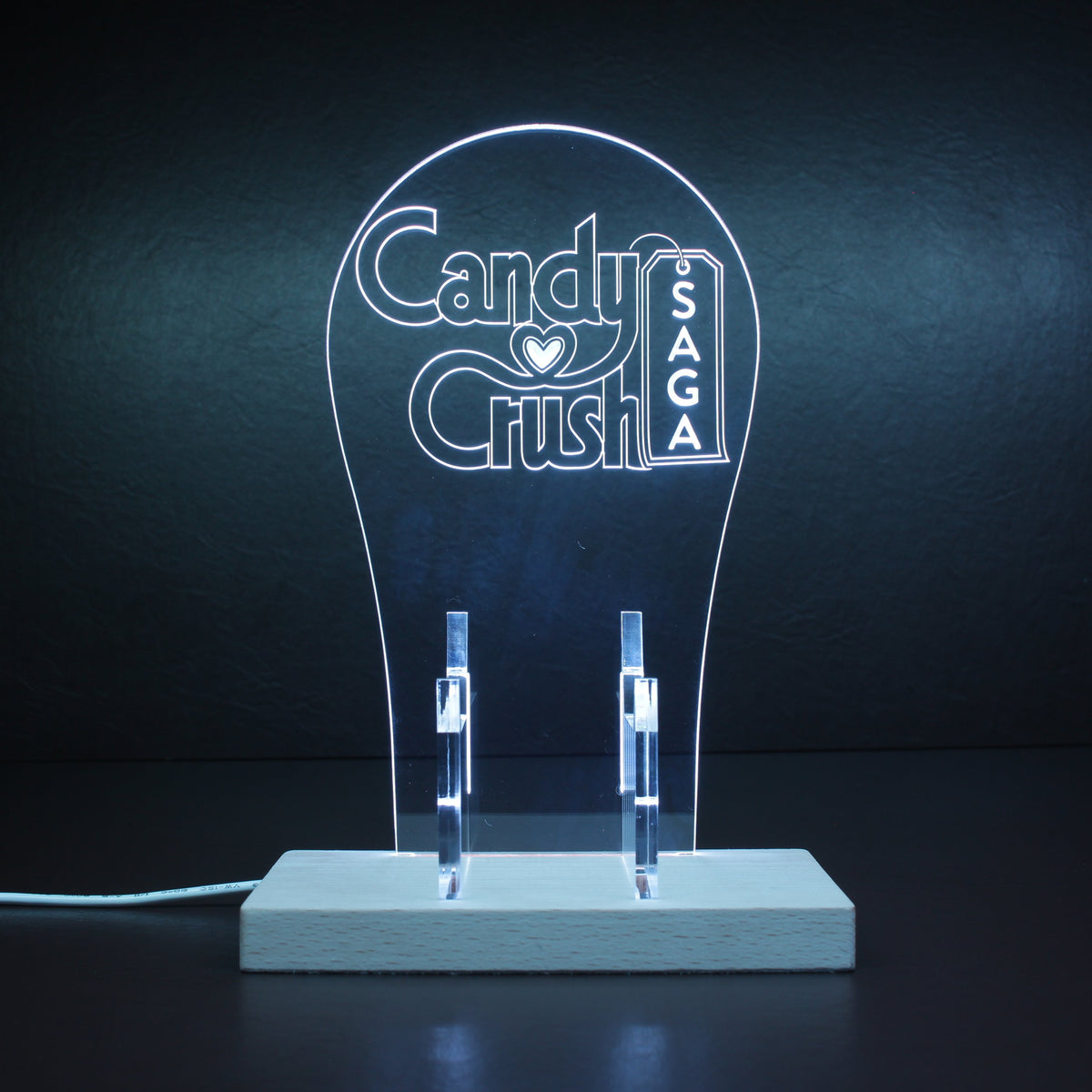 Candy Of Crush Led Headset Controller Stand Wooden Base - LED LAB CAVE