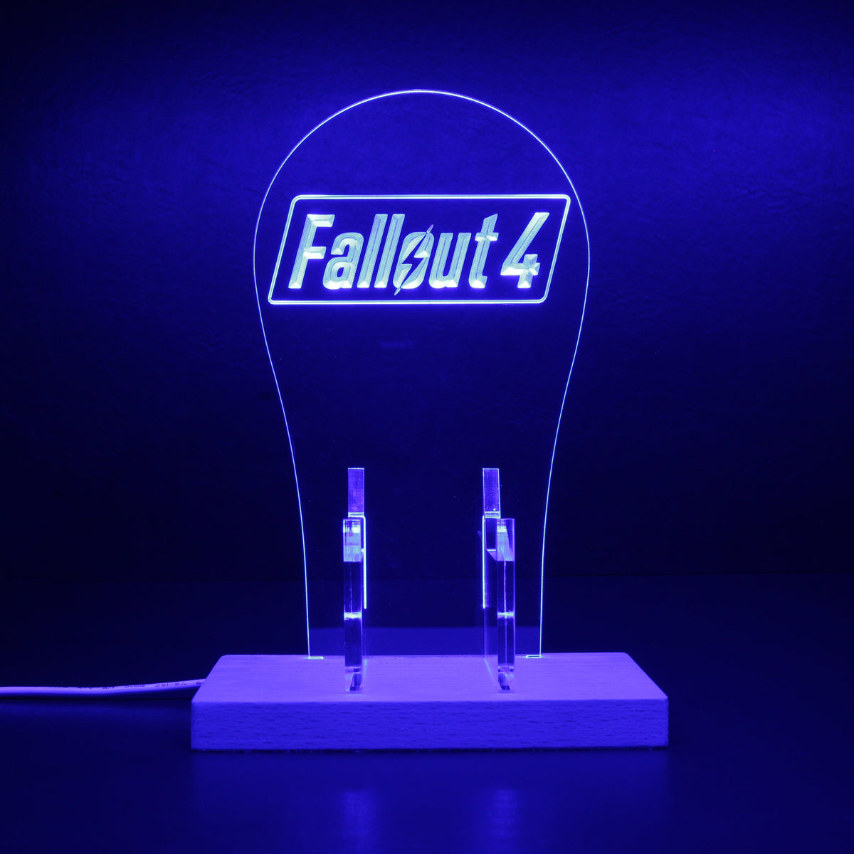 Fallout 4 Led Headset Controller Stand Wooden Base - LED LAB CAVE