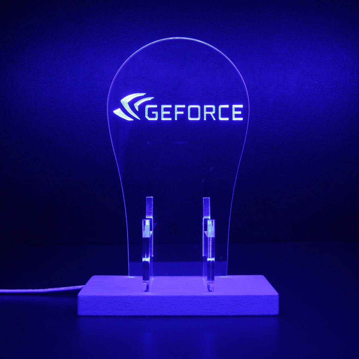 Geforce Led Headset Controller Stand Wooden Base - LED LAB CAVE