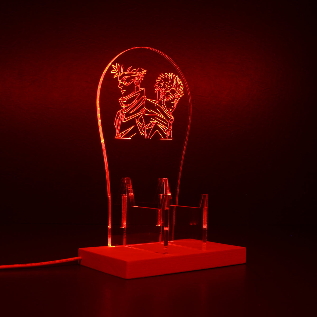 Jujutsu Kaisen Led Headset Controller Stand Wooden Base - LED LAB CAVE
