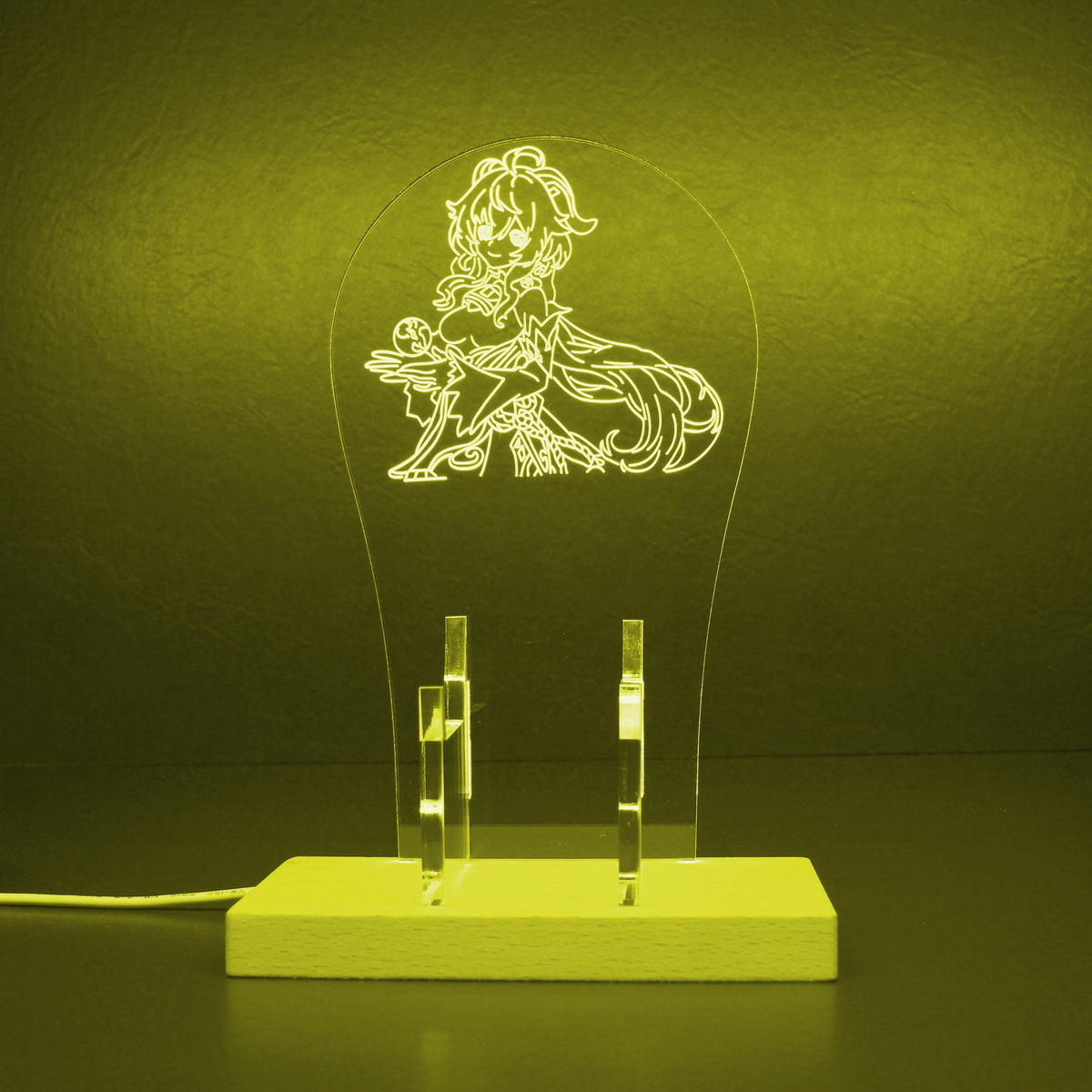 Genshin Impact Led Headset Controller Stand Wooden Base - LED LAB CAVE