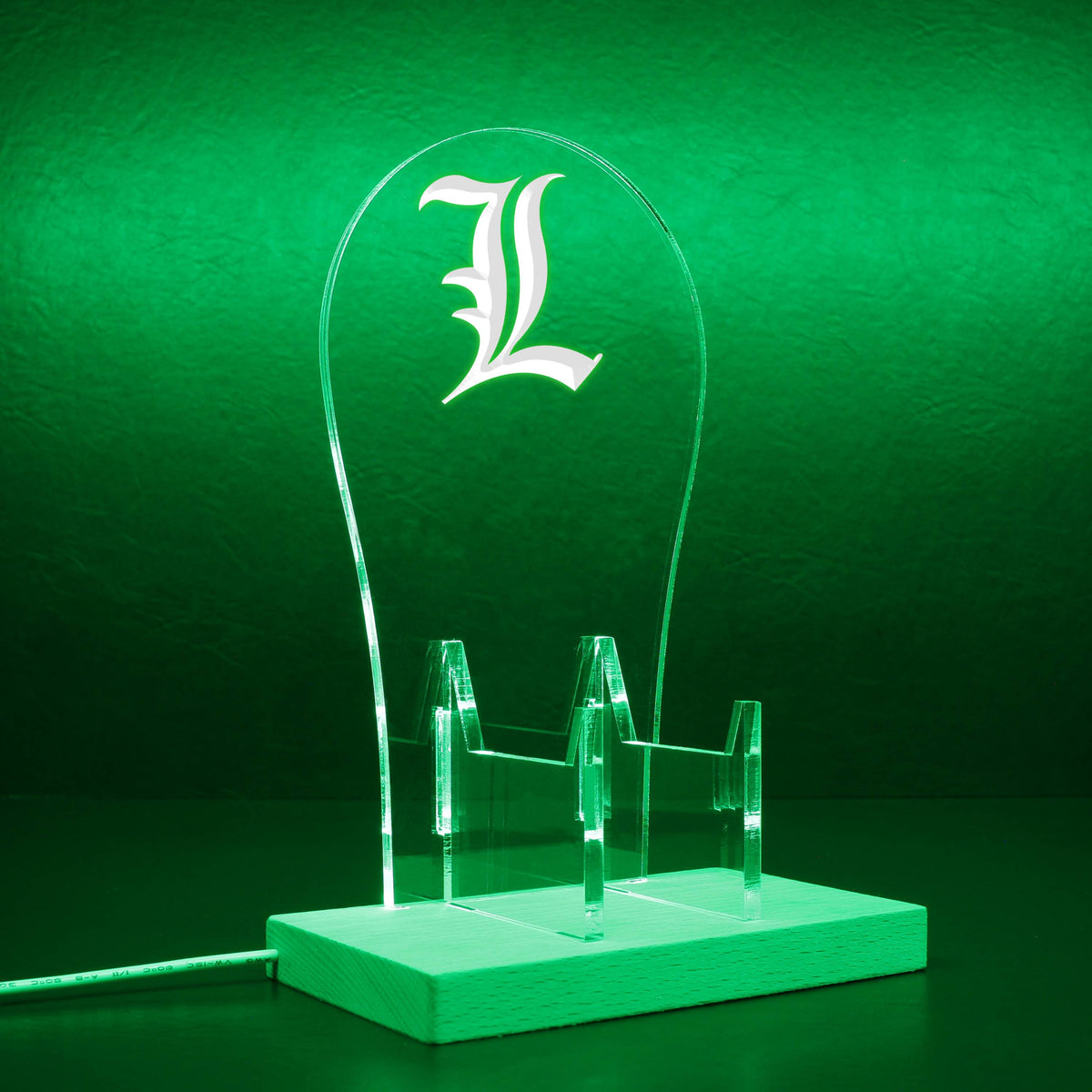 Death Note Notebook Cosplay L Led Headset Controller Stand Wooden Base ...