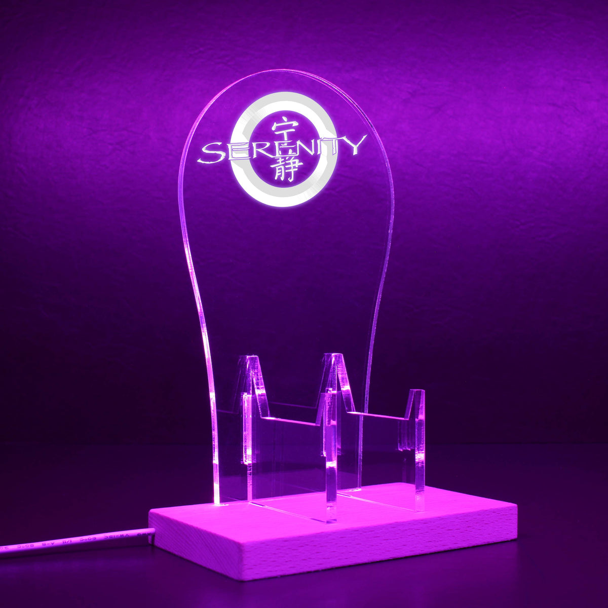 Firefly Serenity Led Headset Controller Stand Wooden Base - LED LAB CAVE