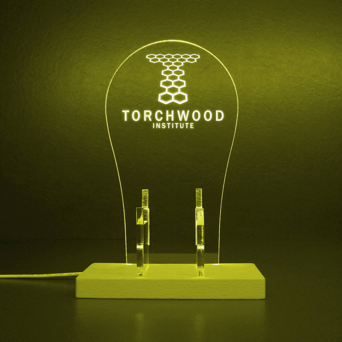 Torchwood Institute Led Headset Controller Stand Wooden Base - LED LAB CAVE