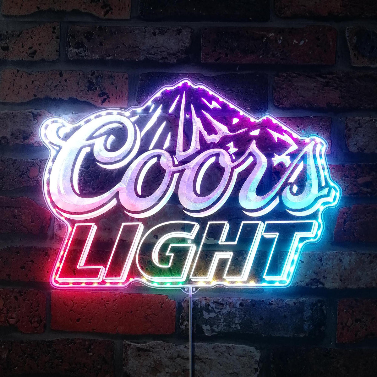 Coors Light Dynamic RGB Edge Lit LED Sign | led lab cave