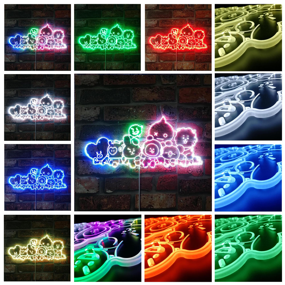 BT21 BTS Dynamic RGB Edge Lit LED Sign | LEDLABCAVE