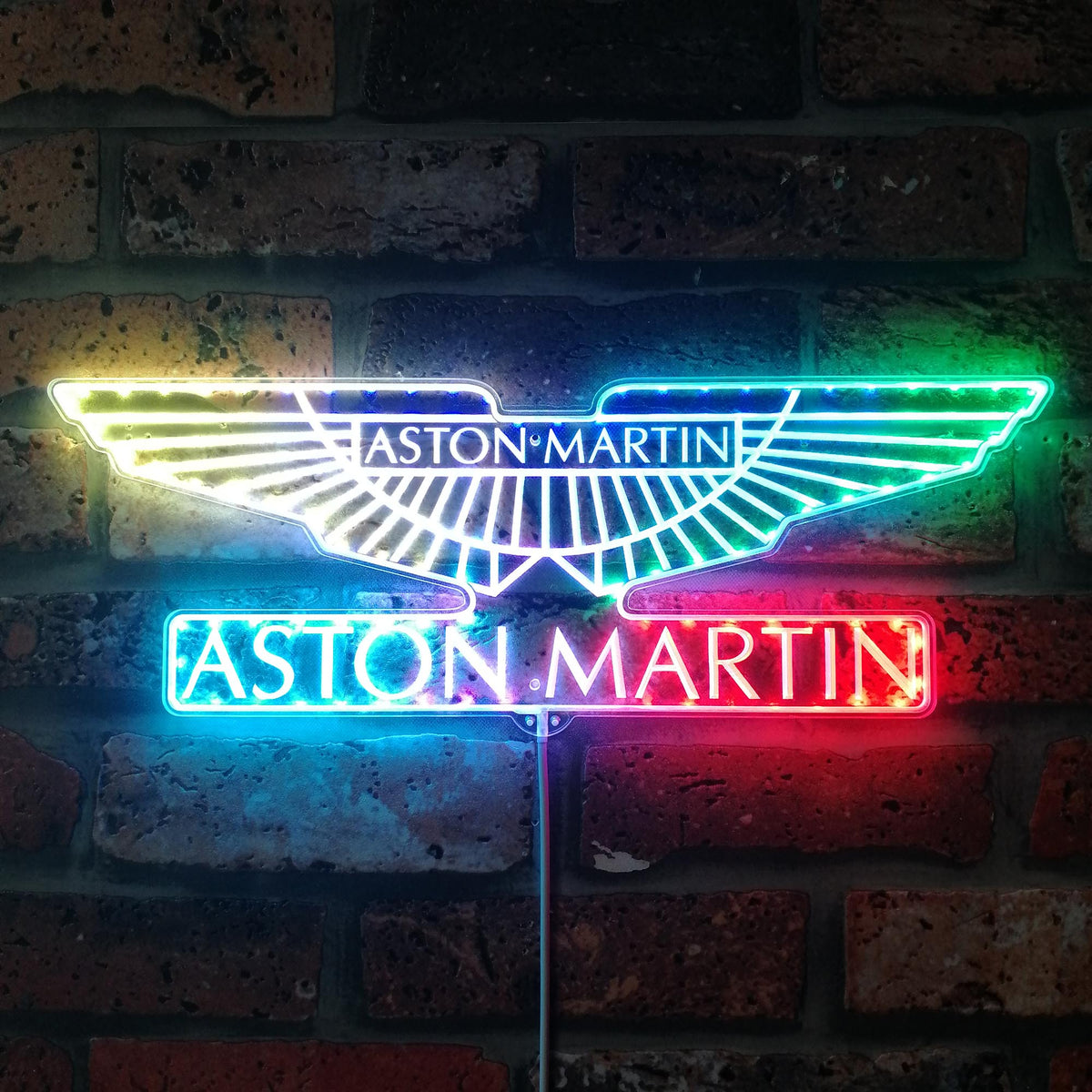 Aston Martin Dynamic RGB Edge Lit LED Sign | LEDLABCAVE