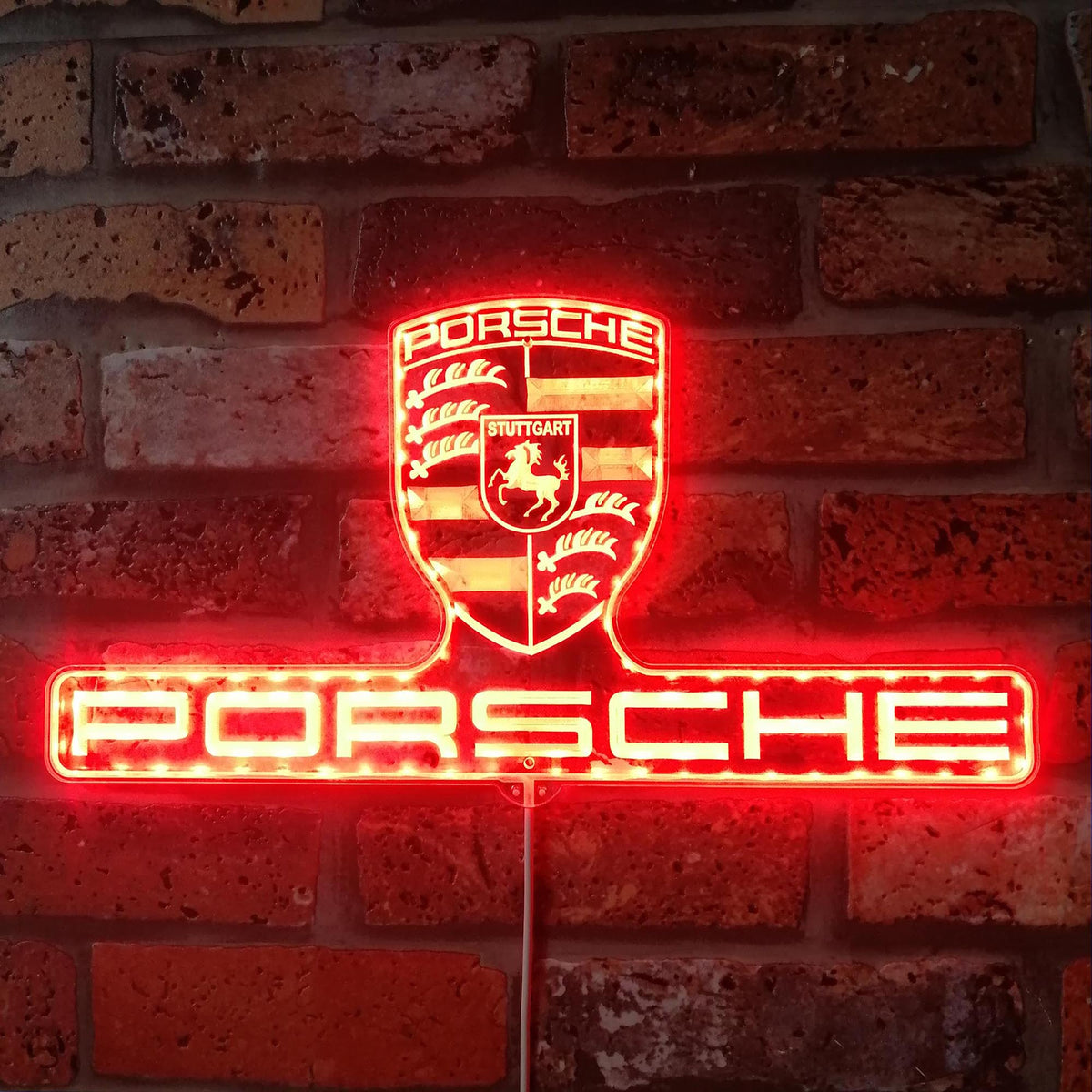 Porsche Dynamic RGB Edge Lit LED Sign | LEDLABCAVE