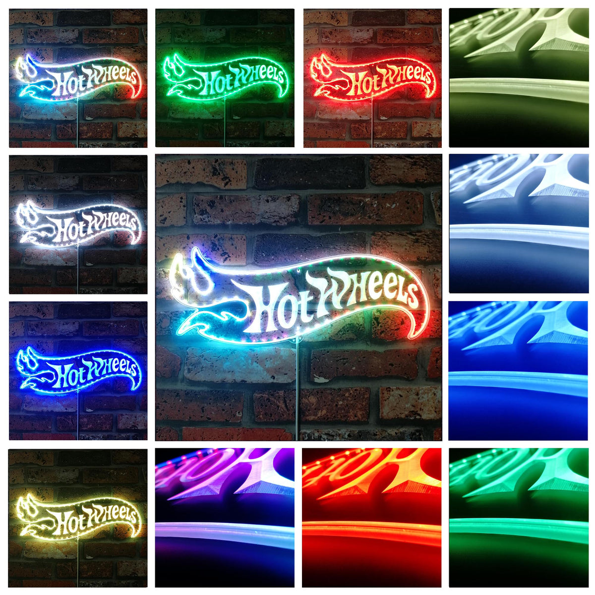 Hotwheels Dynamic RGB Edge Lit LED Sign | LEDLABCAVE